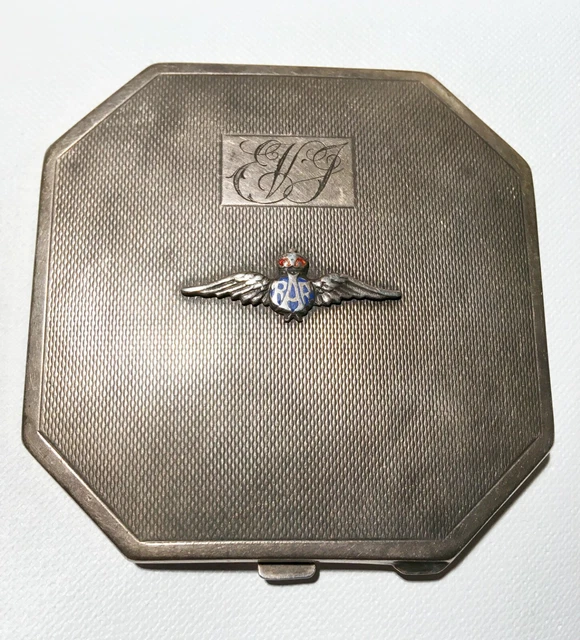 RAF STERLING SILVER Powder Compact Art Deco Deakin&Francis Birmingham ...