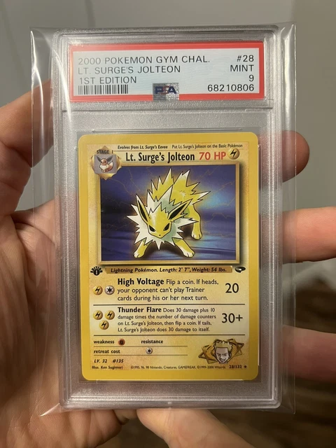 2000 POKÉMON PSA 9 1ère Edition Lt. Surge's Jolteon Gym Challenge #28 EUR 19,19 - PicClick FR