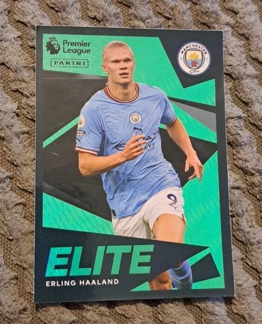 PANINI PREMIER LEAGUE 2023 Stickers Erling Haaland Elite Green Parallel ...