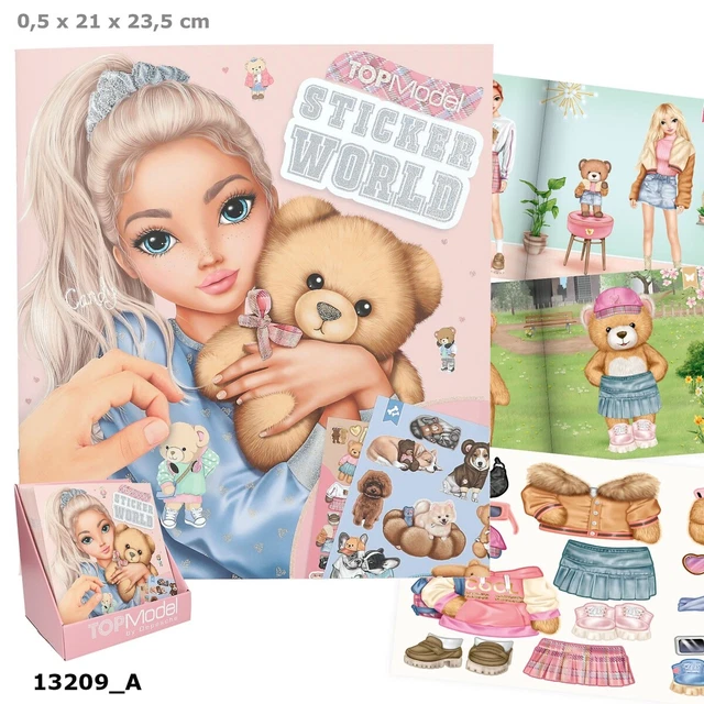 TOPMODEL STICKERWORLD STICKERBUCH Malbuch Mädchen TEAM TEDDY Depesche ...