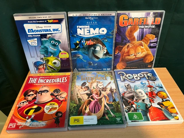 DVD BUNDLE #10 Monsters Inc Finding Nemo Garfield Incredibles Tangled ...