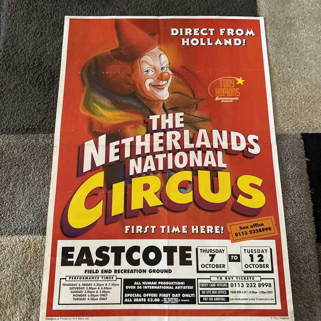 EASTCOTE LONDON NETHERLANDS National Circus Poster Cirque Affiche ...