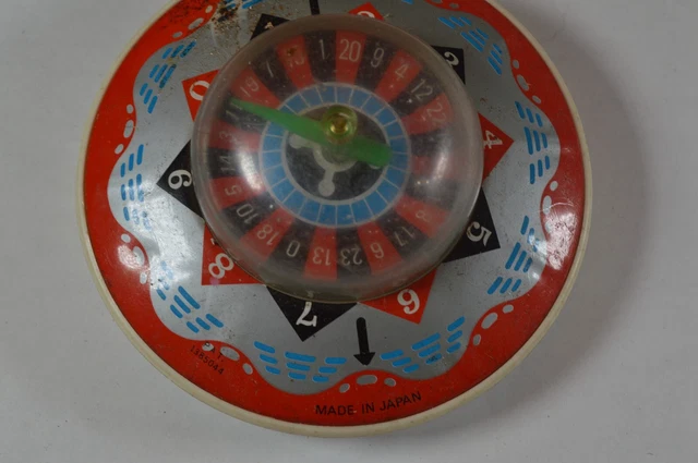 RARE VINTAGE JAPANESE UFO Roulette Wheel Friction Tin Toy Collector ...