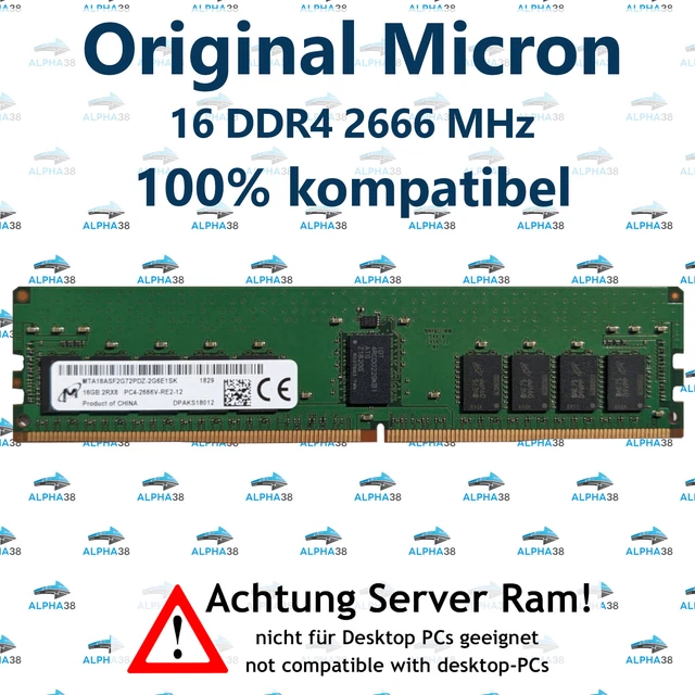 16 GB RDIMM ECC Reg DDR4-2666 Supermicro 2028R-NR48N Server RAM $53.12 ...