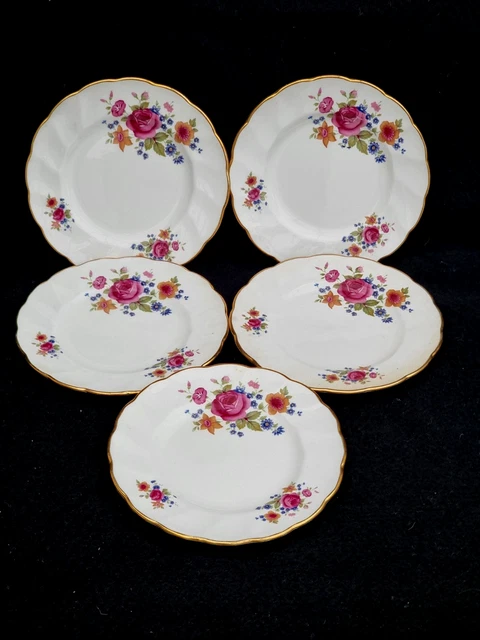ROYAL VICTORIA 'SUMMER Rose' Bone China: 5 Side Plates £6.99 - PicClick UK