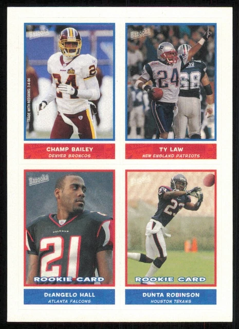 2004 AUTOCOLLANTS BAZOOKA #1 Champ Bailey/Ty Law/DeAngelo Hall/Dunta ...