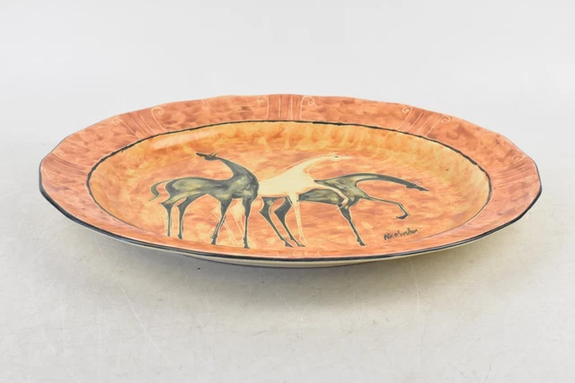 IDEN POTTERY RYE Equus Hand Painted Horse Design Platter Plate Alice ...