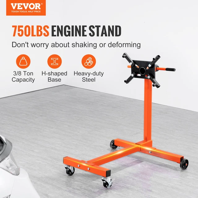 VEVOR ENGINE STAND, 750 lbs (3/8 Ton) Rotating Engine Motor Stand with ...