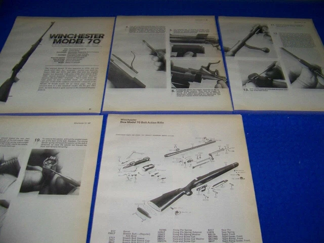 WINCHESTER MODEL 70 & Model 94 Rifle..field Strip & Exploded View ...