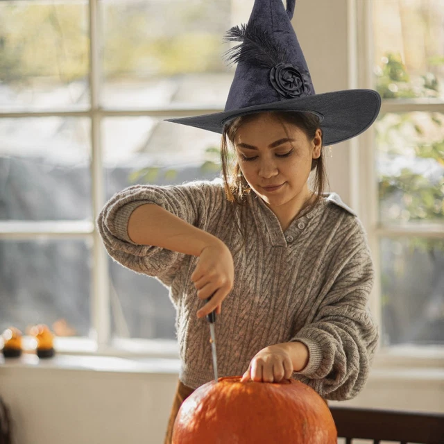 ROSE WITCH HAT Wizard Hat Halloween Costume Party Cosplay Witch Costume ...