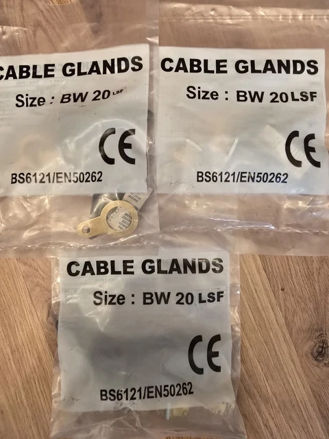 CABLE GLANDS BW20LSF Armoured Cable Glands BS6121 Set of 3 (6 Glands ...