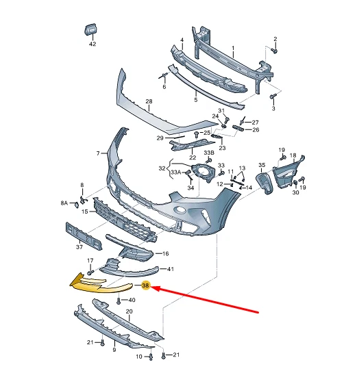CUPRA FORMENTOR STOSSSTANGE vorne rechts Carbonspoiler 5FF807062 NEU ...