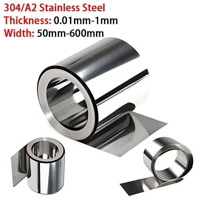 A2/304 STAINLESS STEEL Foil Sheet 0.01mm-1mm Thick Fine Plate Metal ...