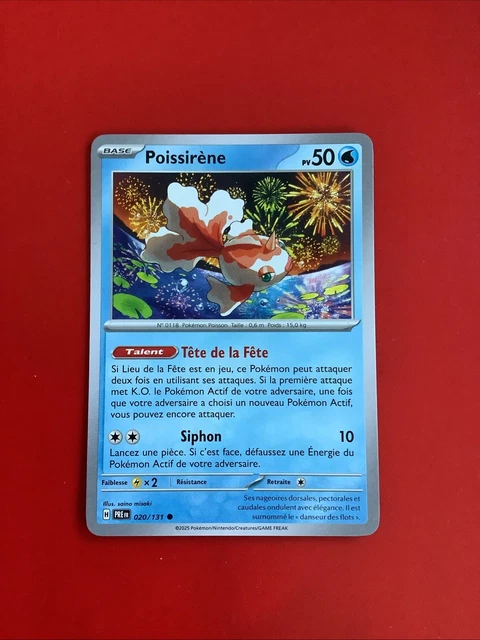 CARTE POKÉMON POISSIRÈNE 020/131 Évolutions Prismatiques Français EUR 0 ...