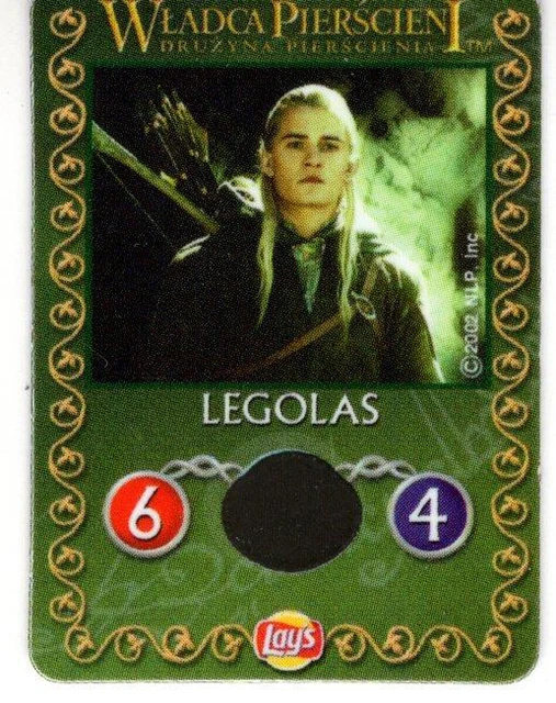 LAY'S POLISH LORD Of The Rings FOTR Mini Card - Legolas / Saruman #2 ...