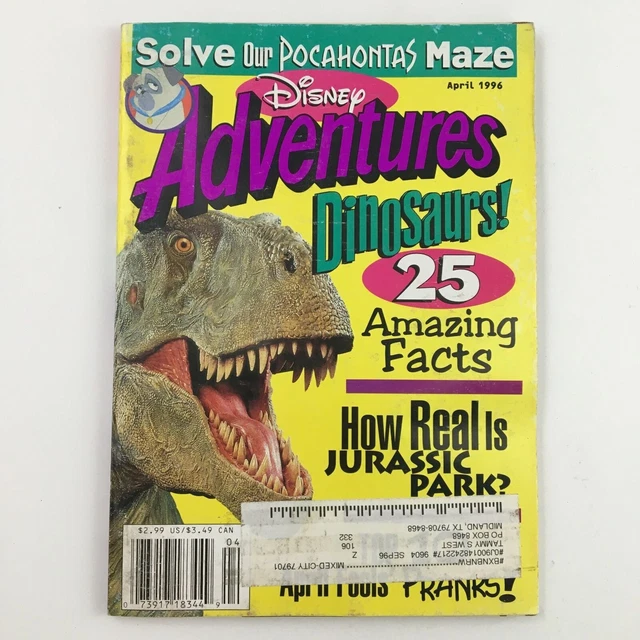 DISNEY ADVENTURES MAGAZINE April 1996 Dinosaurs 25 Amazing Facts ...