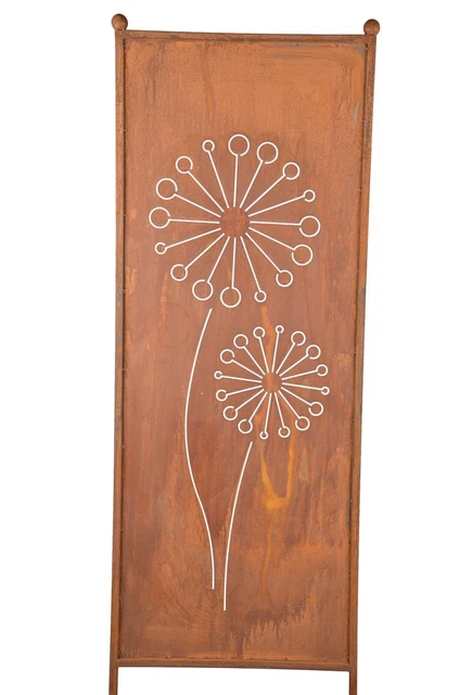 STELE EDELROST XXL Sichtschutz "Pusteblume" H205cm x B64cm Windschutz ...