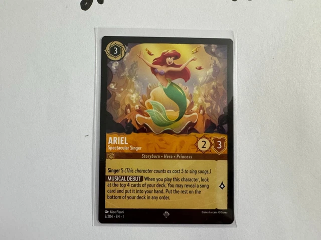DISNEY LORCANA ARIEL Spectacular Singer - SUPER RARE - NON FOIL £8.60 ...
