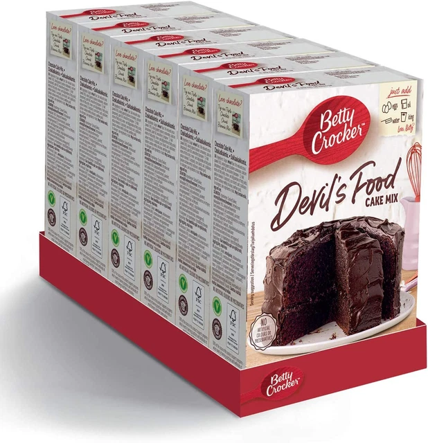 BETTY CROCKER DEVILS Food Chocolate Cake Mix 425g (Pack of 6) £24.99 ...