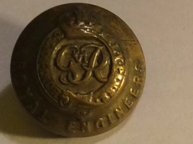 VINTAGE ROYAL ENGINEERS uniform brass button. WW2 GR British Military £ ...