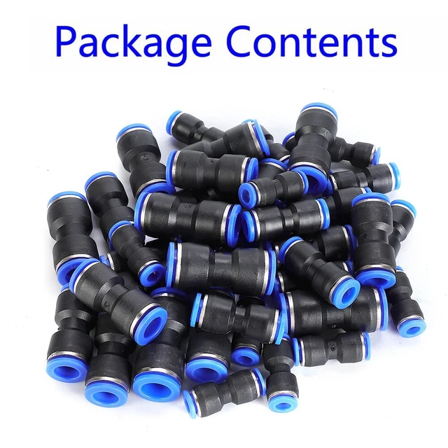 40PCS STRAIGHT PUSH Connectors Pneumatic Connect Air Line Quick Hose ...