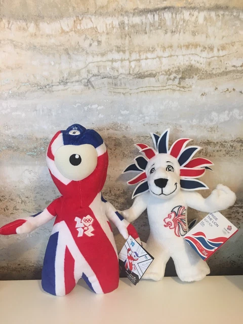 LONDON OLYMPIC 2012 Mascot Wenlock & Pride The Lion Team GB Plush Soft ...