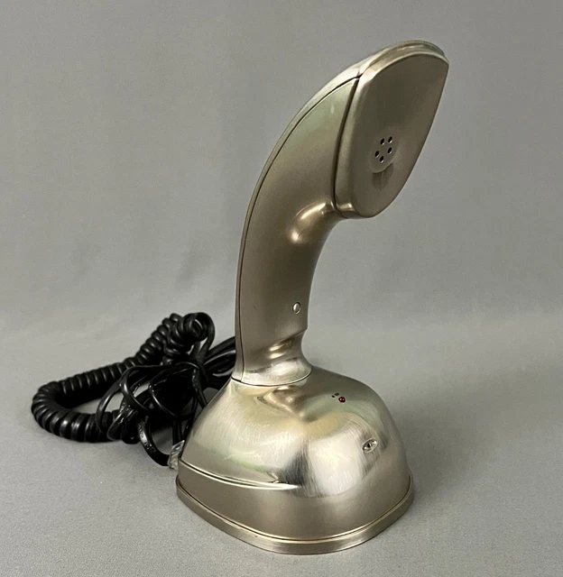 MERCER COBRA TELEPHONE Brushed Silver Color Push Button 1970s Polyflame ...