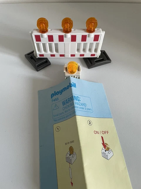 PLAYMOBIL ADD ON #7453 Flashing Barricade w/ Flashing Warning Light EUR ...