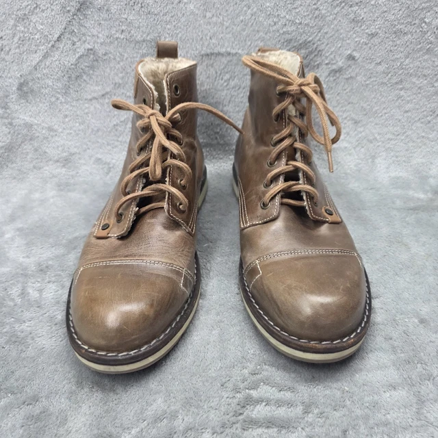 BULL BOXER GELOS Brown Leather Laced Boots Men's Size 9 £34.42 ...