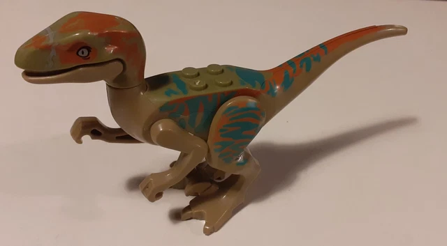 MINI FIGURINE LEGO Jurassic Word Velociraptor Tres Bon Etat Kaki/Vert ...