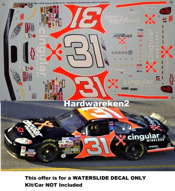 NASCAR DECAL #31 Cingulaire Sans Fil 2003 Chevrolet Monte Carlo Robby ...