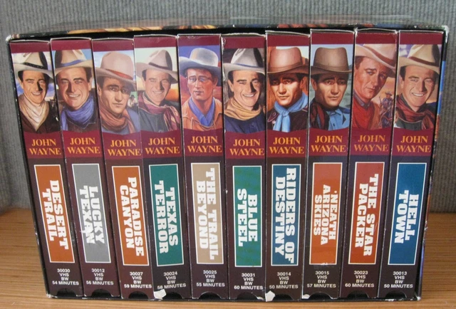VINTAGE JOHN WAYNE VHS Boxed Collection of 10 (Great Western Classics ...