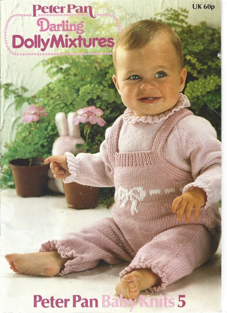 PETER PAN DARLING Dolly Mixtures Baby Knits 5 Knitting Patterns Book UK ...