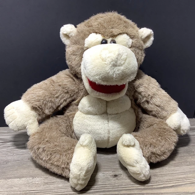 CHEEKY SMILING MONKEY Ape Furry Toy Vintage 44cm Brown Hard Plush ...