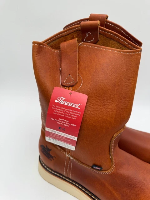 THOROGOOD 814-4208 MEN'S NEW Pull On Work Boots Brown US Size 8.5 D £81 ...