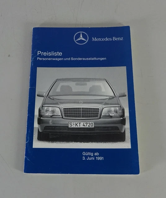 PREISLISTE MERCEDES BENZ W124 / W201 / W140 / W126 / R129 gültig ab 03 ...