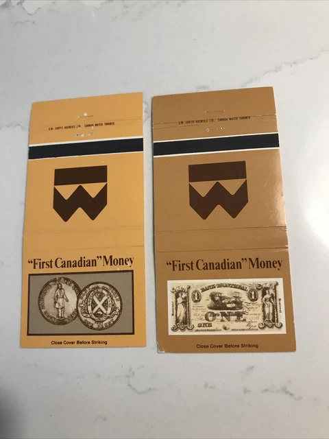 BANK OF MONTREAL First Canadian Money Lot of 2 Matchbook Covers $12.00 ...
