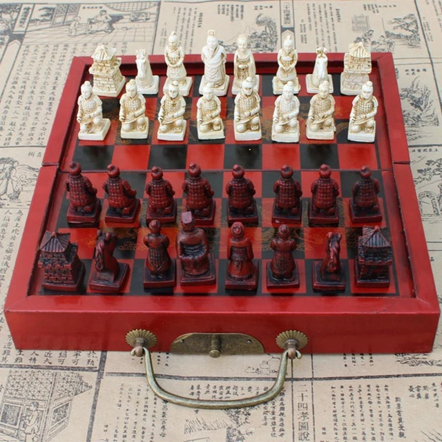 VINTAGE TERRACOTTA MINIATURE Chinese Chess Board Game Pieces £27.54 ...