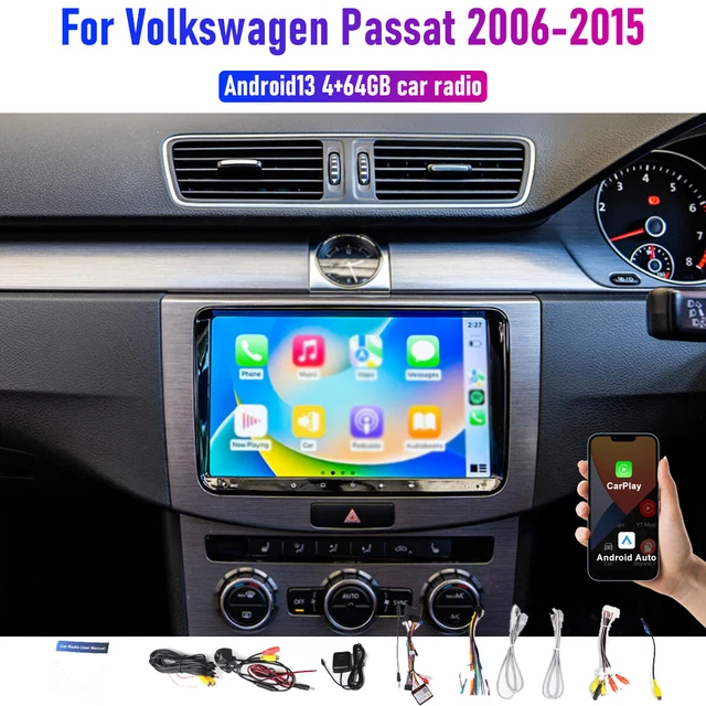 9'' WIRELESS CARPLAY Android auto head unit car radio For VW Passat ...