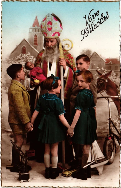 PC SAINT NICHOLAS, VIVE ST. NICOLAS, CHILDREN, Vintage Postcard (b55412 ...
