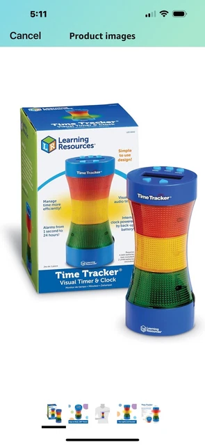 LEARNING RESOURCES TIME Tracker® Visual Timer N Clock NEW- Open Box $22 ...