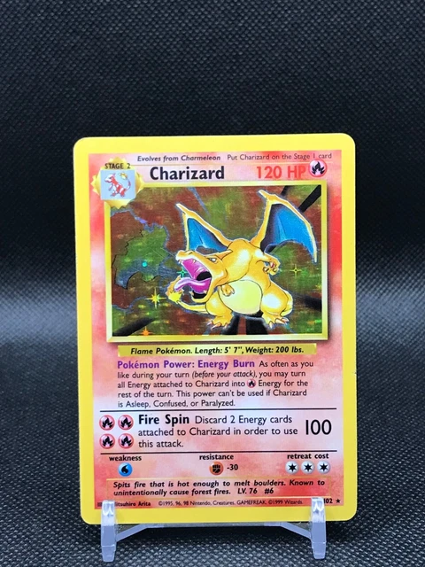 POKEMON CARD - Charizard - Base Set 4/102 Holo Rare 1999 EUR 166,45 ...