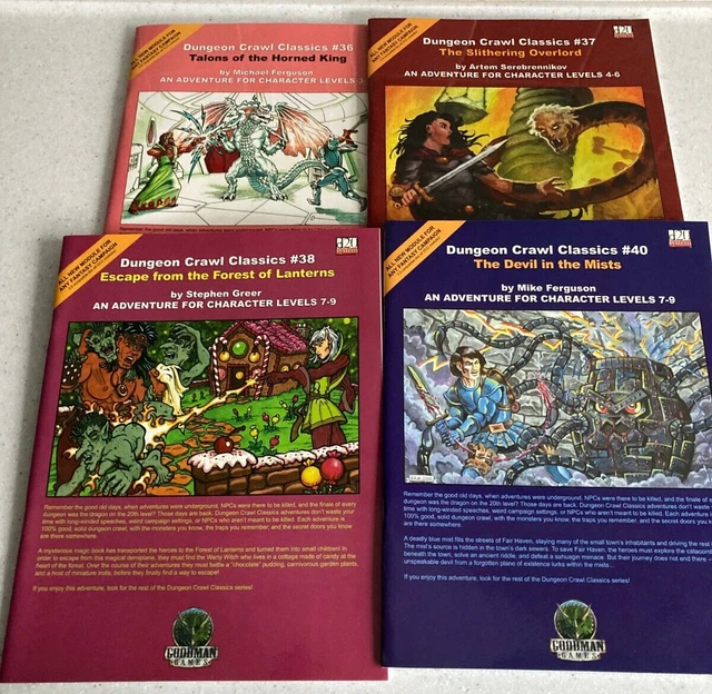 GOODMAN GAMES: 4 x DUNGEON CRAWL CLASSICS #36, 37, 38, 40 SOFTBACK ...
