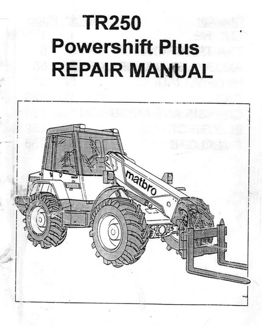 MATBRO TR250 WORKSHOP Manual Handbook on CD TR 250 Turbo Terex £39.99 ...