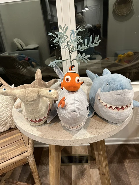 RARE DISNEY FINDING Nemo Plush XL Bruce Anchor And Chum Sharks Puppets ...