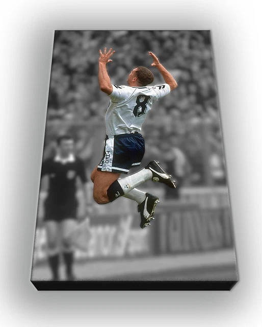 TOTTENHAM HOTSPUR - Paul Gascoigne GAZZA - Wall Canvas Picture 38cm x ...