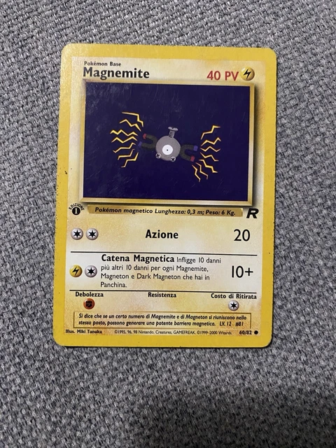 CARTE POKÉMON MAGNÉTI Magnemite 60/82 Team Rocket Italien Wizards ...
