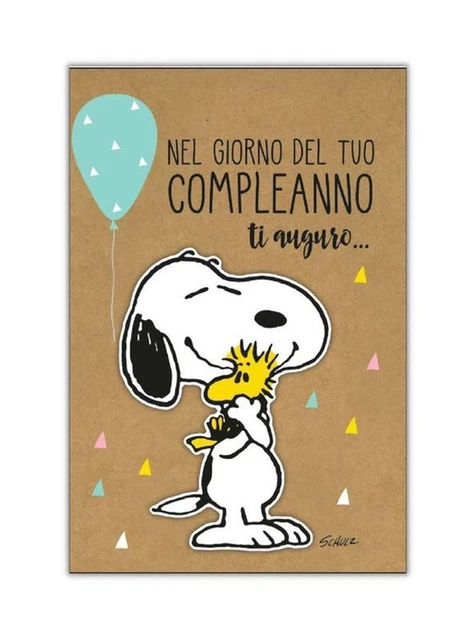 BIGLIETTO AUGURI COMPLEANNO Kraft 3d Snoopy Nel Giorno Del Tuo ...