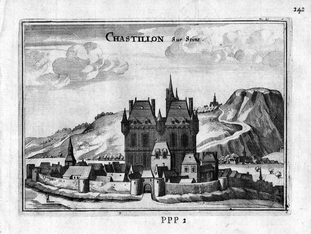 1666 CHATILLON-SUR-SEINE COTE-D OR Frankreich France gravure estampe ...
