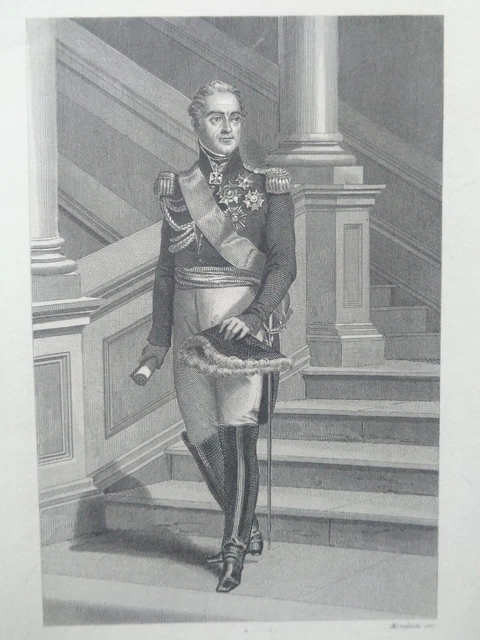 GRAVURE ANCIENNE MARECHAL AUGUSTE MARMONT Napoléon Empire Portrait ...